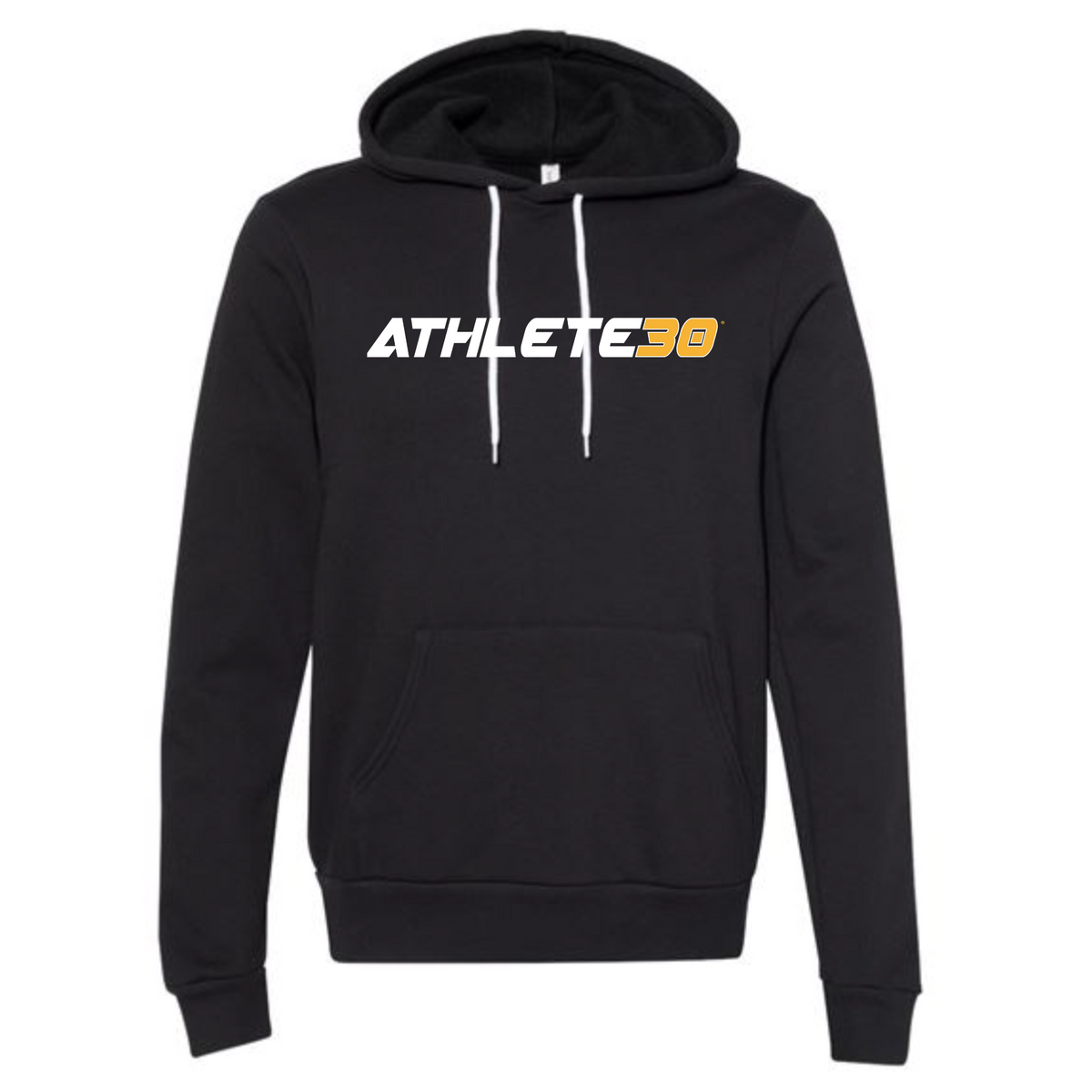 MOSSA Unisex Bella + Canvas Hoodie (black) - ATHLETE30 Standard Logo