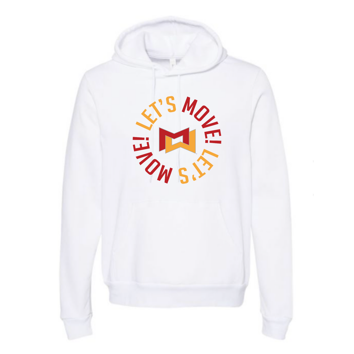 MOSSA Unisex Bella + Canvas Hoodie (white) - ATHLETE30 LET'S MOVE Circ