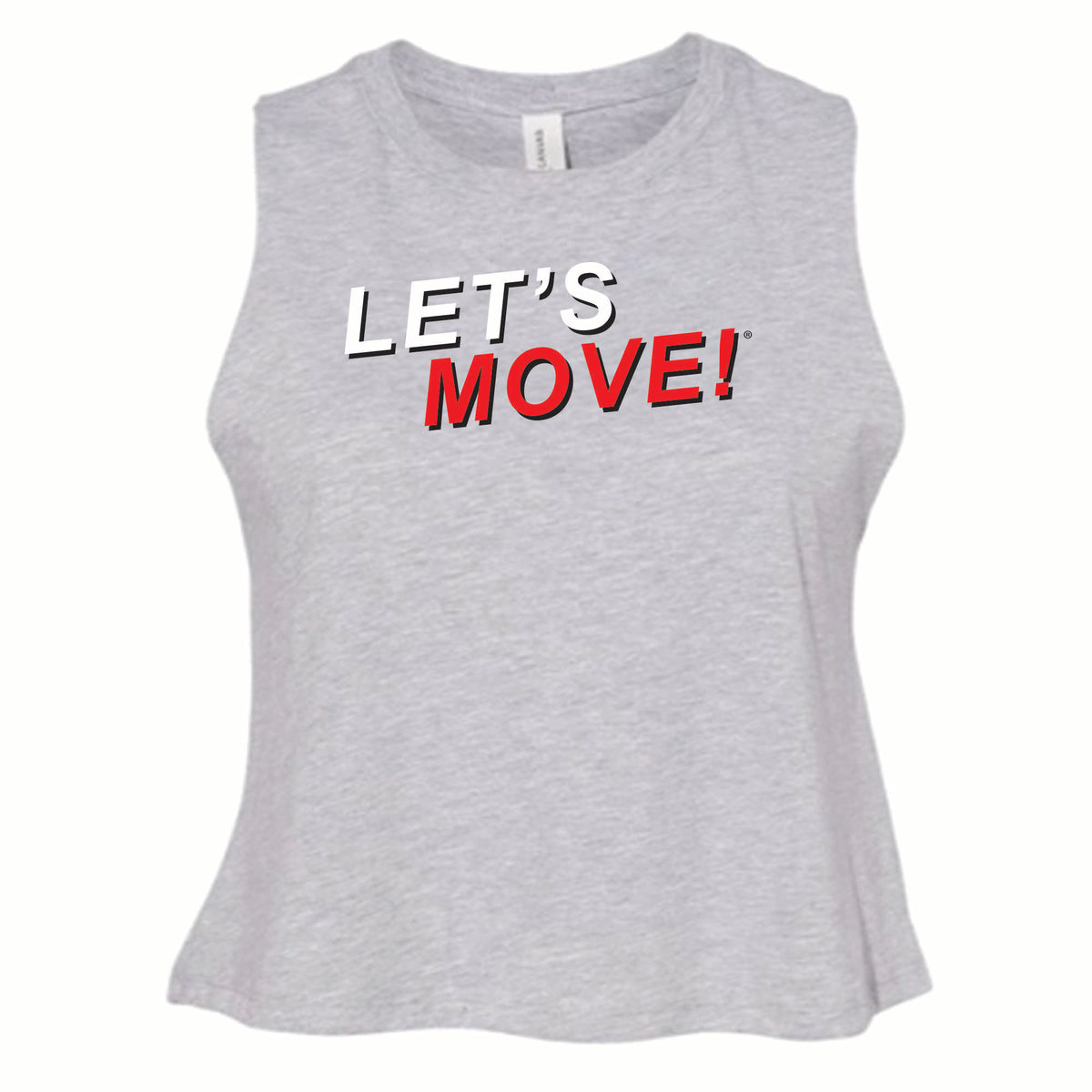 MOSSA Women's LET'S MOVE! STKWR Bella + Canvas Racerback Cropped Tank